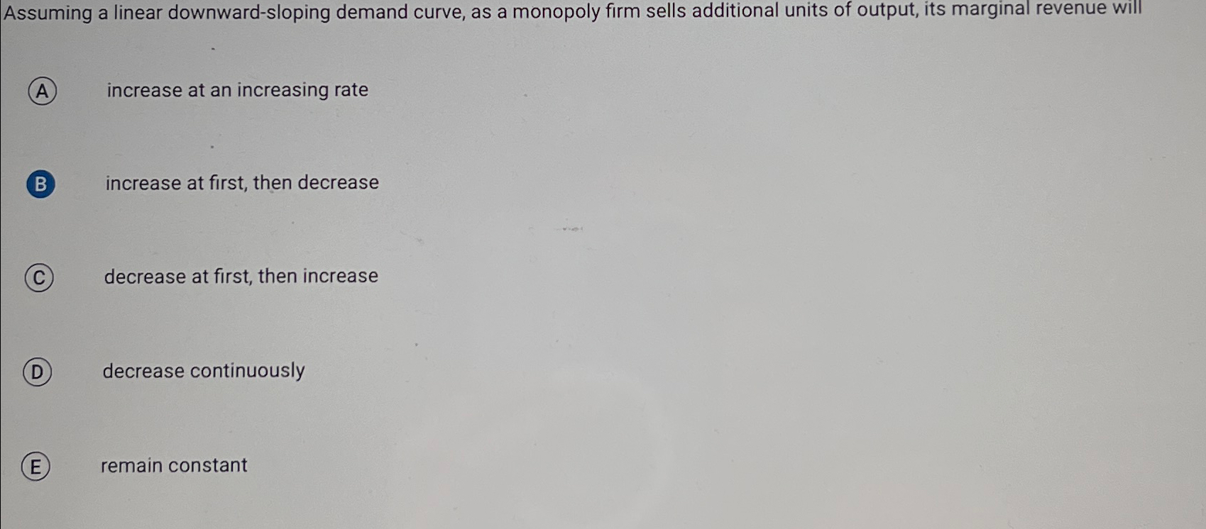 Solved Assuming a linear downward-sloping demand curve, as a | Chegg.com