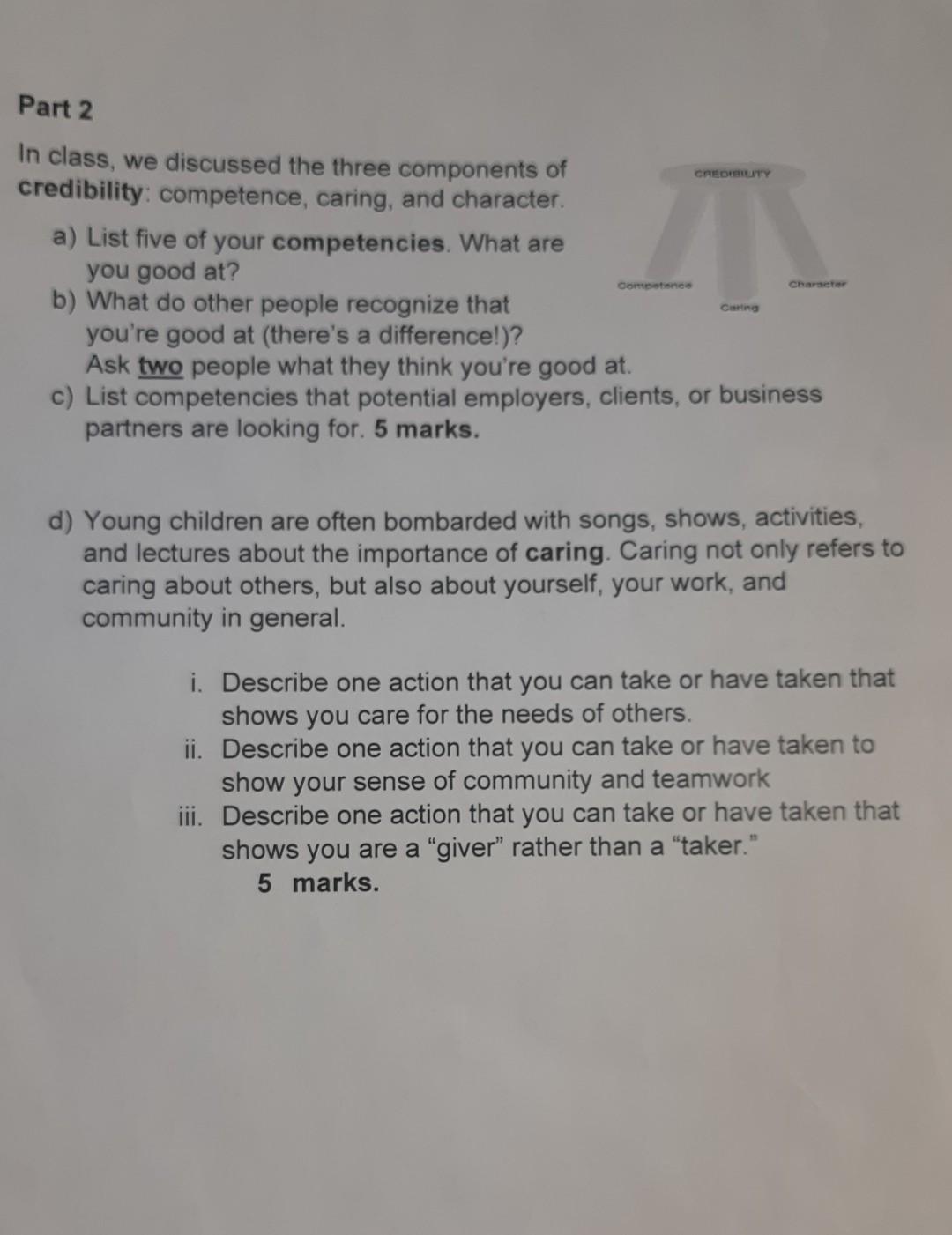 In class, we discussed the three components of | Chegg.com