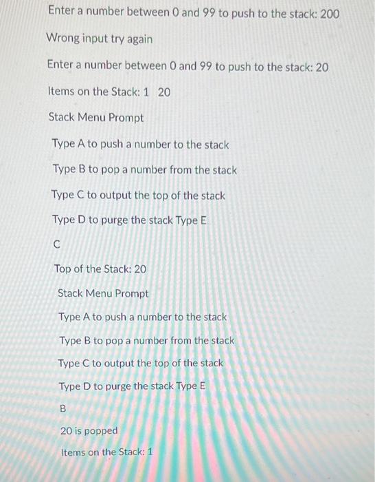 Solved Push Pop Top Purge Display Entire Stack Write A 4853
