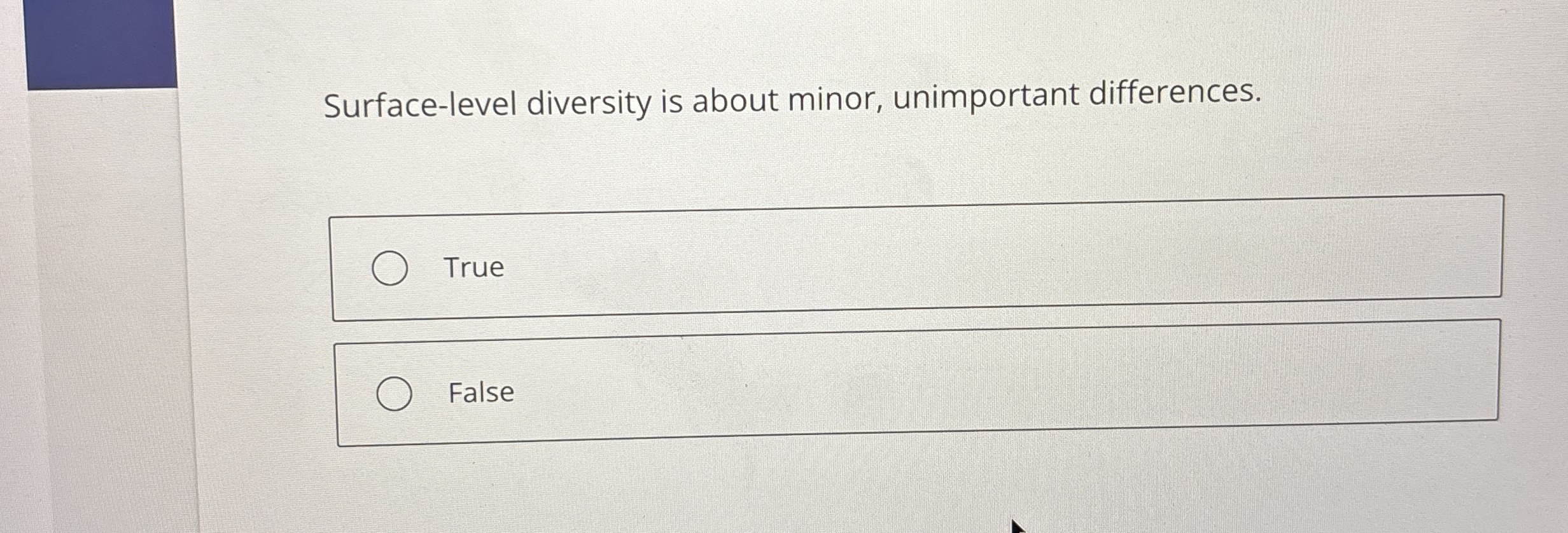 Solved Surface-level diversity is about minor, unimportant | Chegg.com