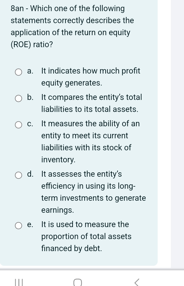 Solved 8an - ﻿Which one of the following statements | Chegg.com