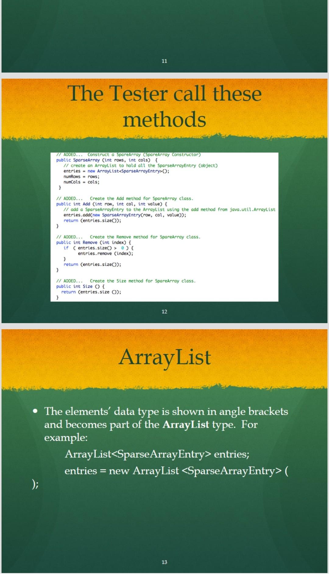 Solved Write The Maincpp Sparsearray Method Removecolumn