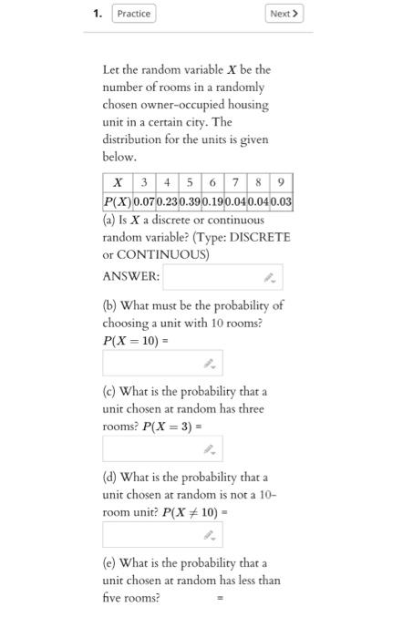 Solved Let the random variable X be the number of rooms in a | Chegg.com