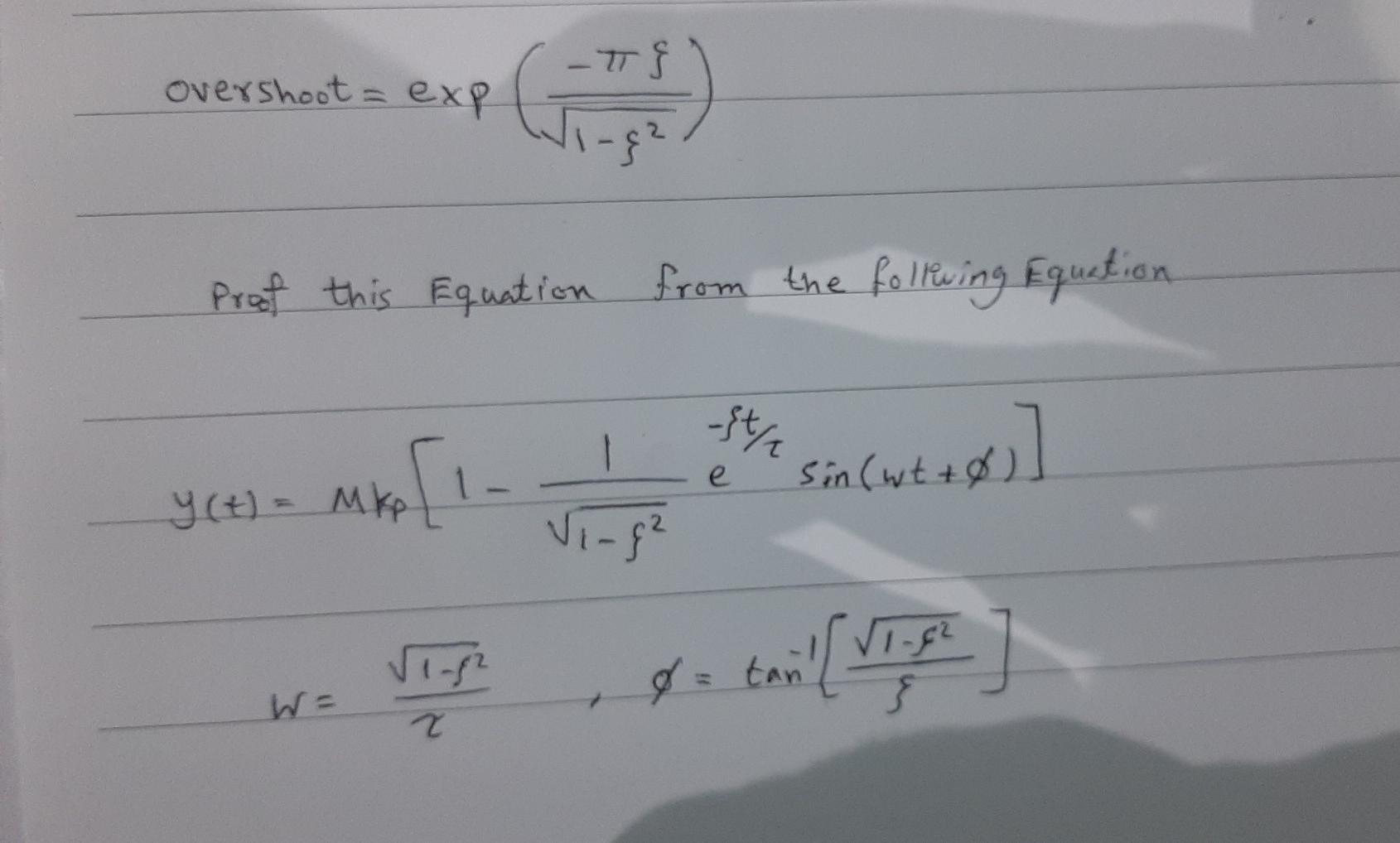 Solved TS overshoot = expl Game -32 Prof this Equation from | Chegg.com