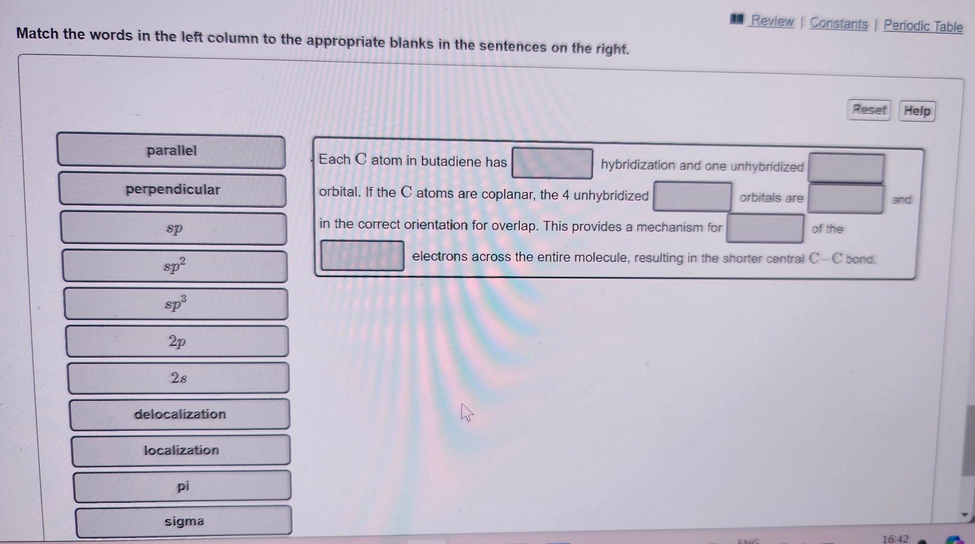Solved ReviewConstantsPeriodic TableMatch the words in the | Chegg.com