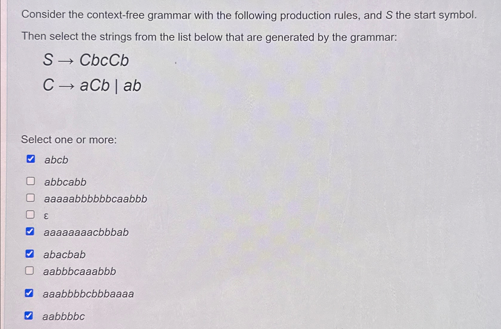 Solved Consider the context-free grammar with the following | Chegg.com