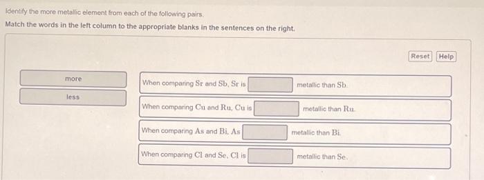 Solved Arrange The Following Elements In Order Of Decreasing