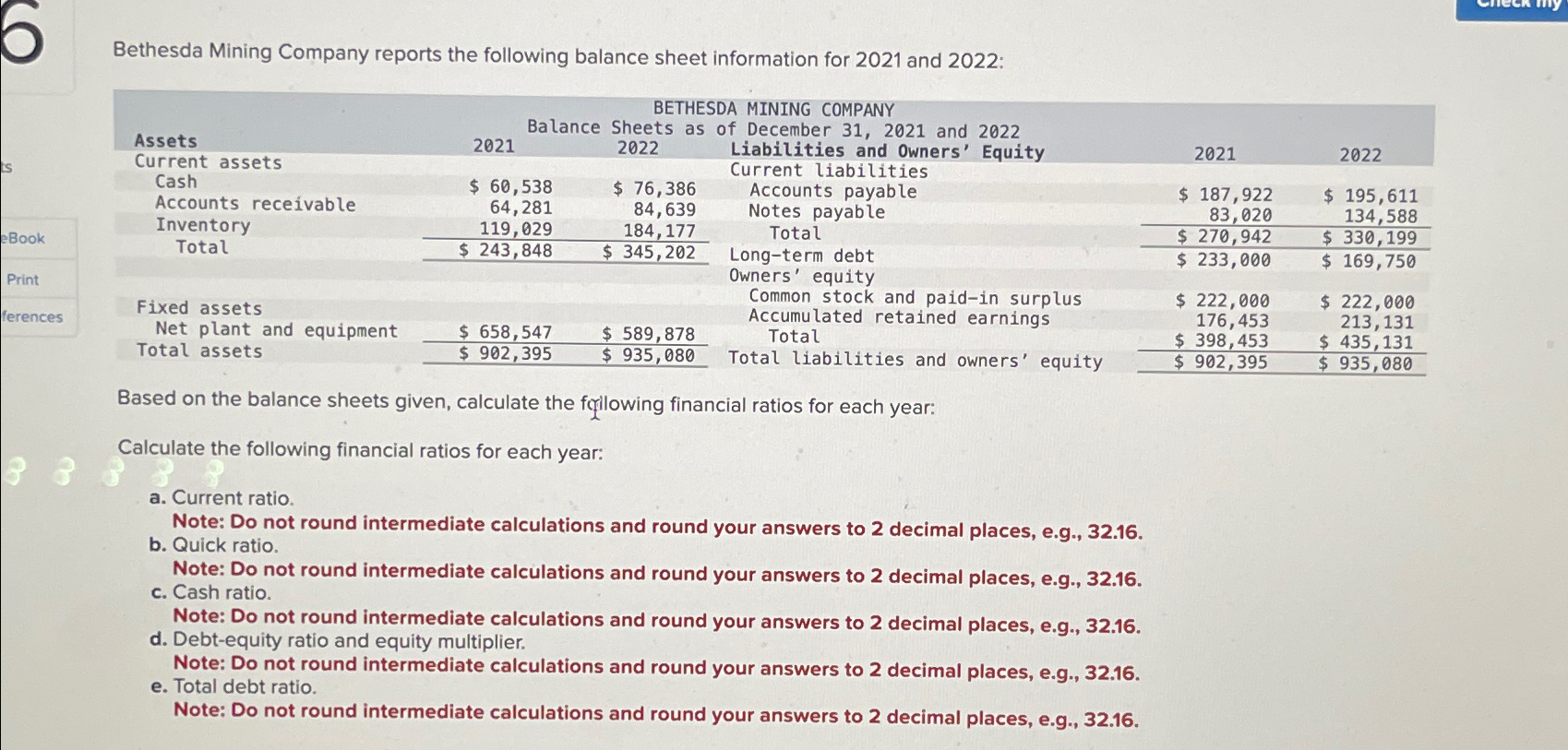 Solved Bethesda Mining Company reports the following balance | Chegg.com