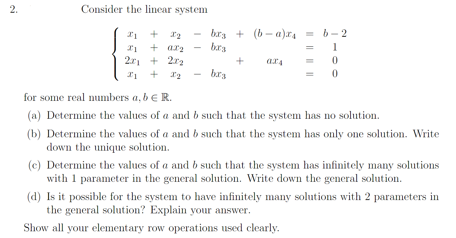 Solved Consider the linear | Chegg.com