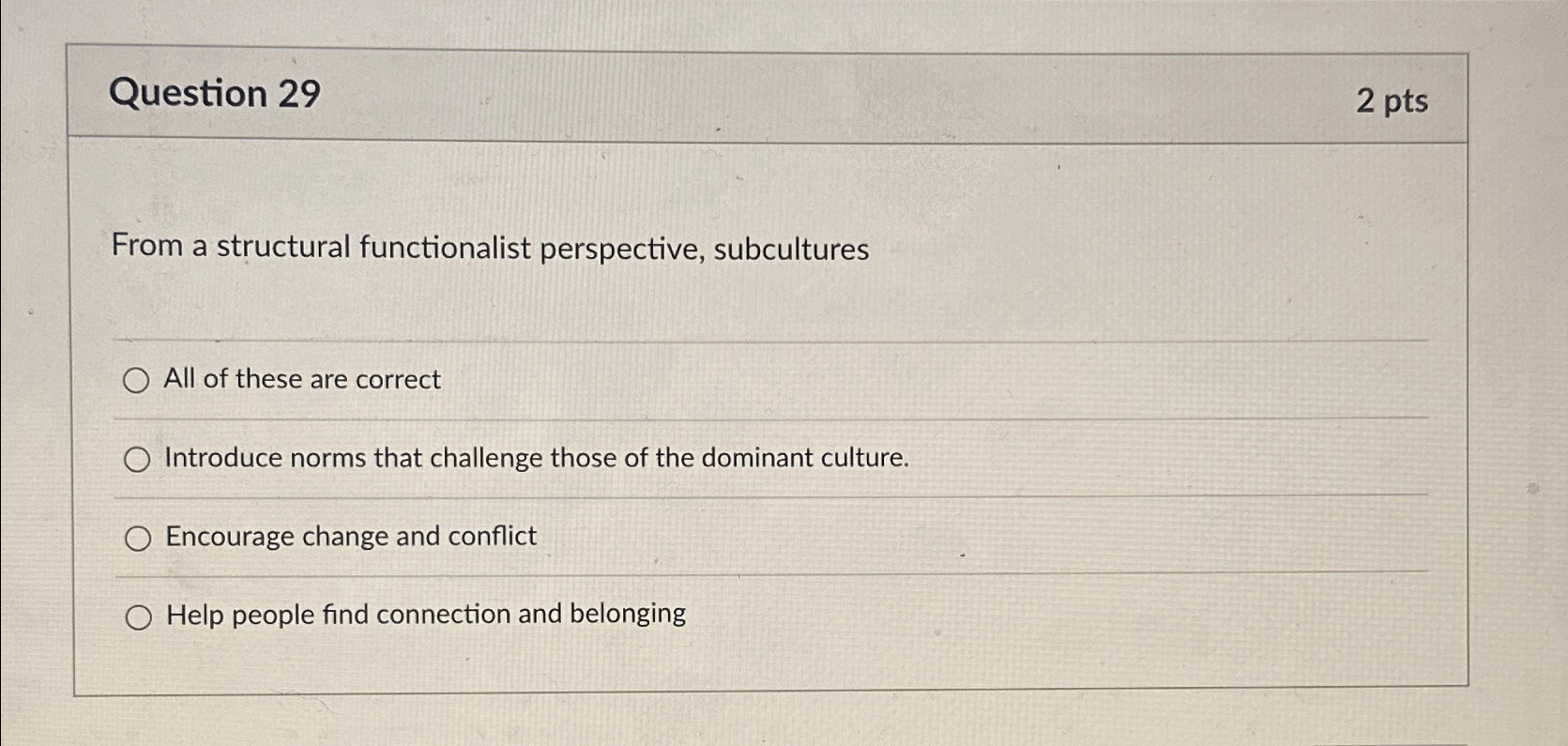 Solved Question 292ptsFrom a structural functionalist | Chegg.com