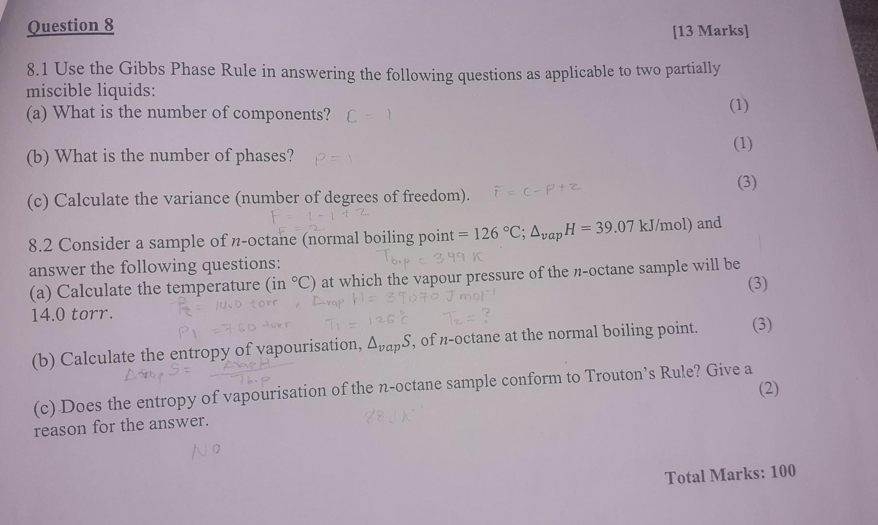 Solved 8.1 Use the Gibbs Phase Rule in answering the | Chegg.com