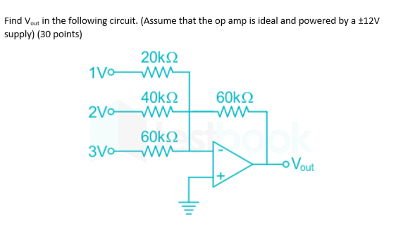 Solved Find Vout in the following circuit. (Assume that the | Chegg.com
