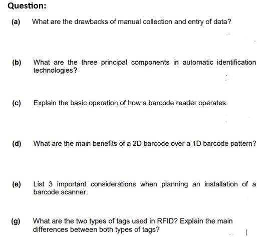 Solved Question:(a) ﻿What are the drawbacks of manual | Chegg.com