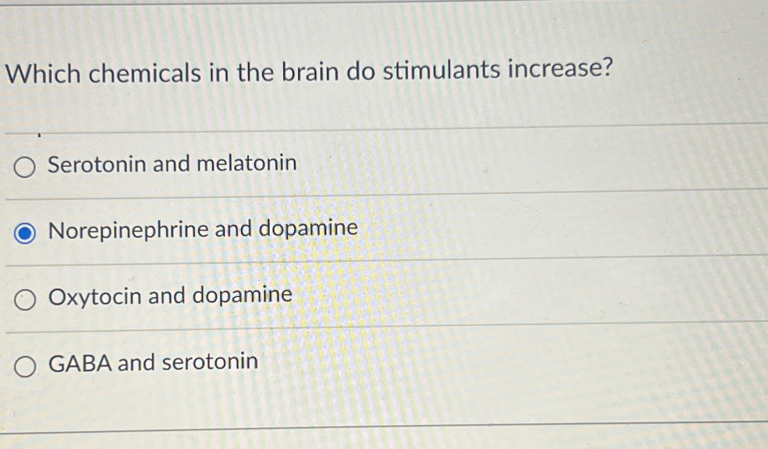 Solved Which chemicals in the brain do stimulants | Chegg.com