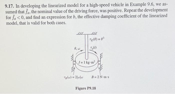 Solved 9.17. In developing the linearized model for a | Chegg.com