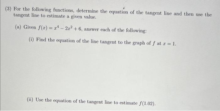 Solved For the following functions, determine the equation | Chegg.com