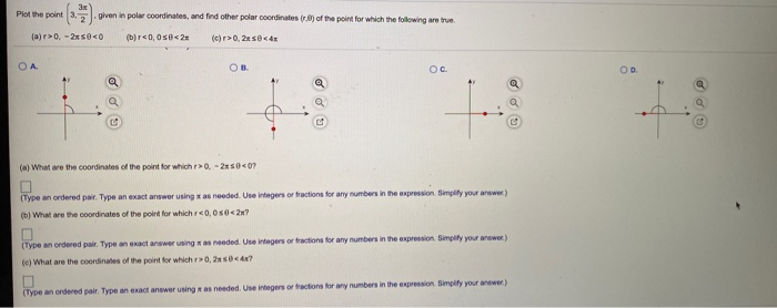 Solved Plot the point (3, 3pi/2), given in polar | Chegg.com