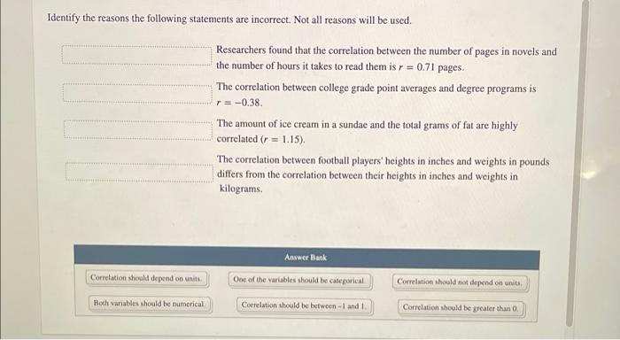Solved Identify the reasons the following statements are | Chegg.com