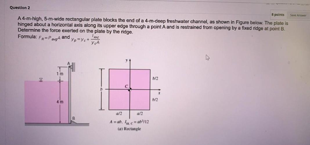 Solved Question 2 8 points Save As A 4-m-high, 5-m-wide | Chegg.com