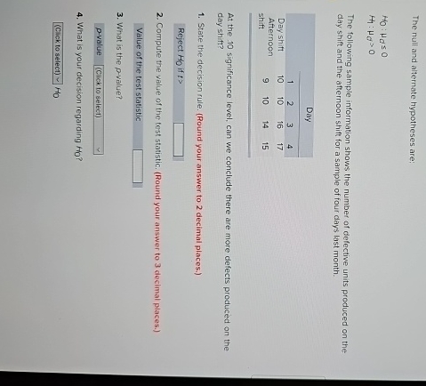 Solved The null and alternate hypotheses | Chegg.com