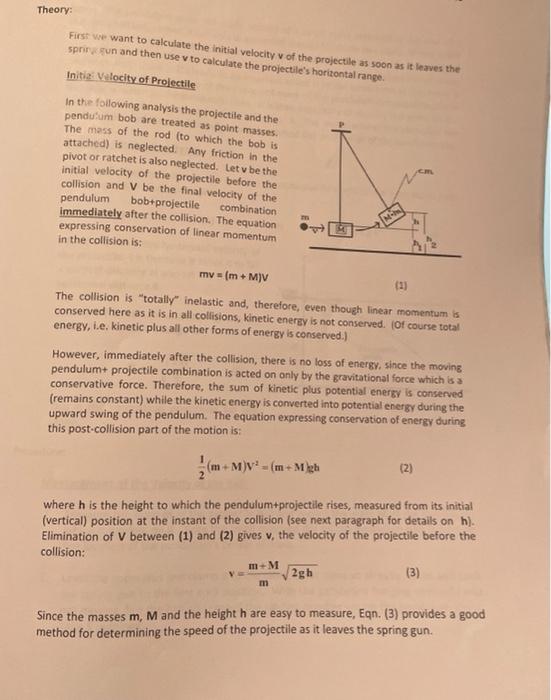 PROJECTILE MOTION AND BALLISTIC PENDULUM Objective: | Chegg.com