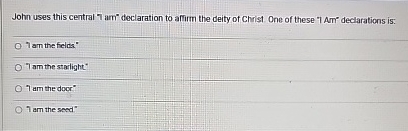 Solved John uses this central " am2 ﻿declaration to affirm | Chegg.com