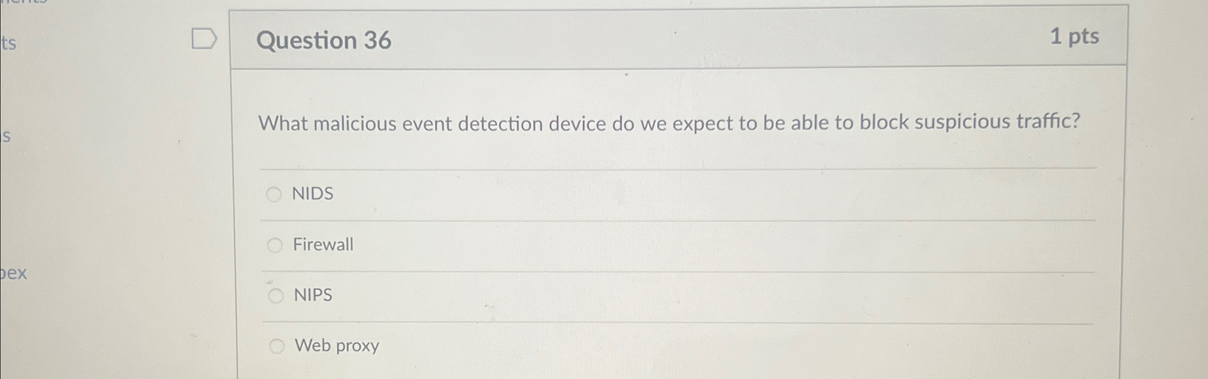 Solved Question 361 ﻿ptsWhat malicious event detection | Chegg.com