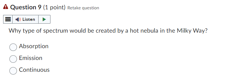 Solved Question 9 (1 ﻿point) ﻿Retake questionWhy type of | Chegg.com
