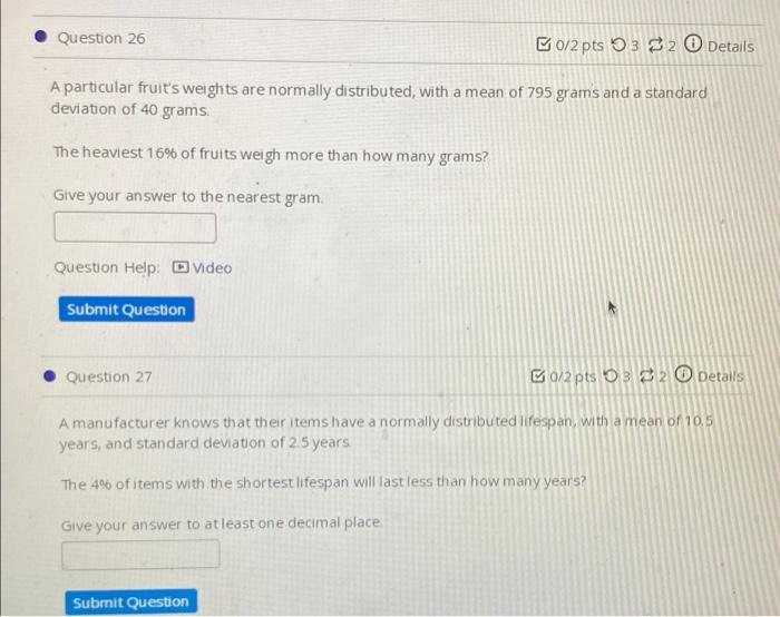 solved-question-26-a-particular-fruit-s-weights-are-normally-chegg