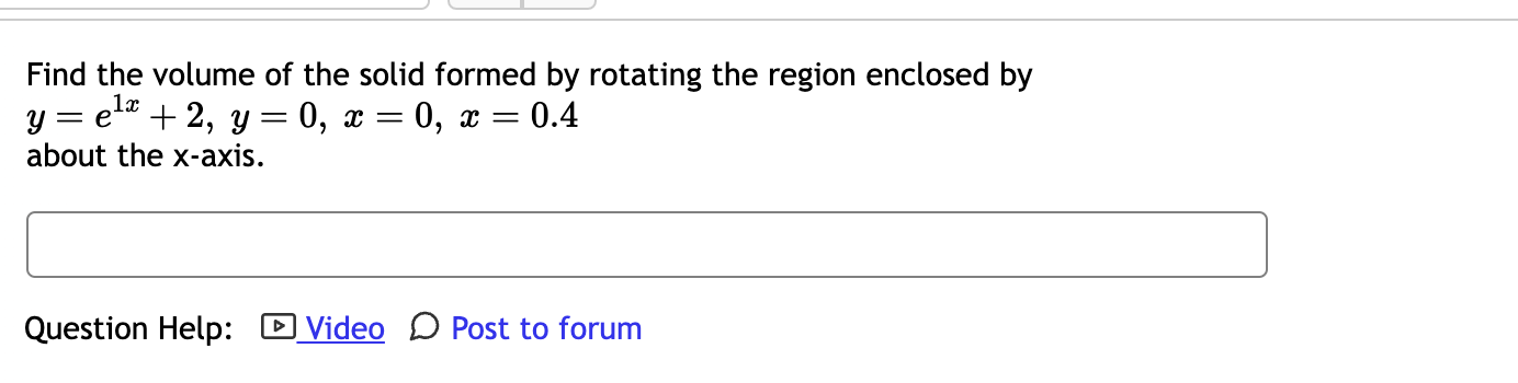 Solved Find the volume of the solid formed by rotating the | Chegg.com