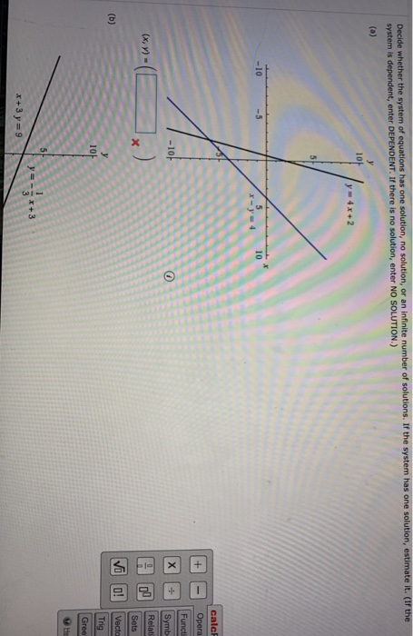 Solved Decide Whether The System Of Equations Has One