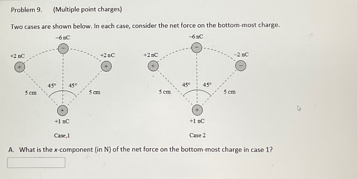 Solved Problem 9. (Multiple point charges)Two cases are | Chegg.com