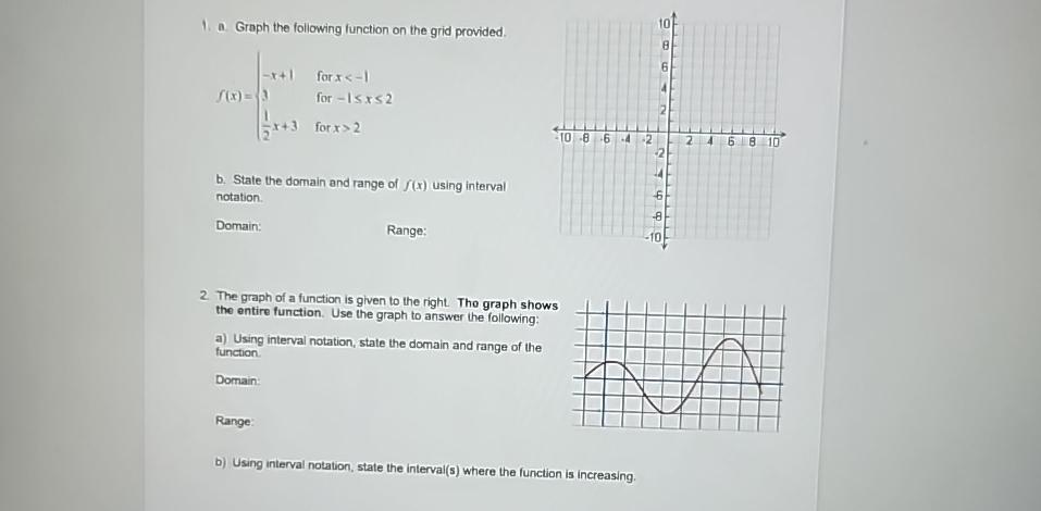 Solved a. Graph the following function on the grid | Chegg.com