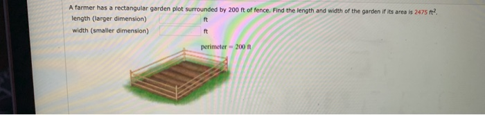 Solved A farmer has a rectangular garden plot surrounded by | Chegg.com
