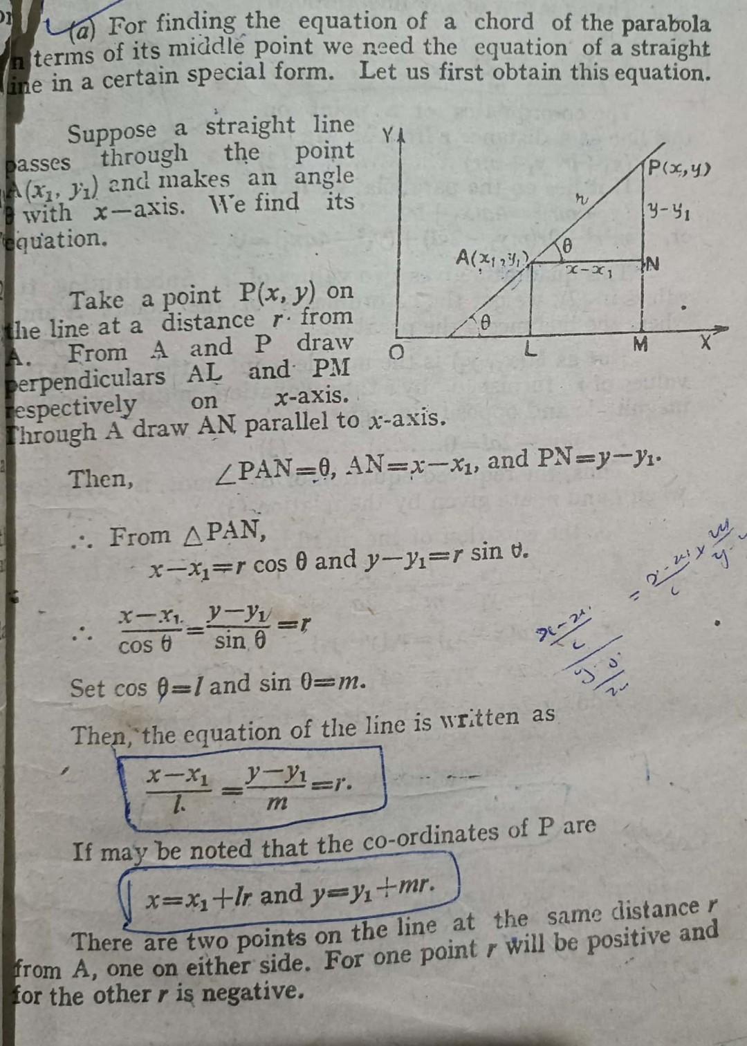 Solved ya For finding the equation of a chord of the | Chegg.com