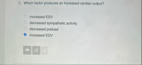 Solved Which factor produces an increased cardiac | Chegg.com