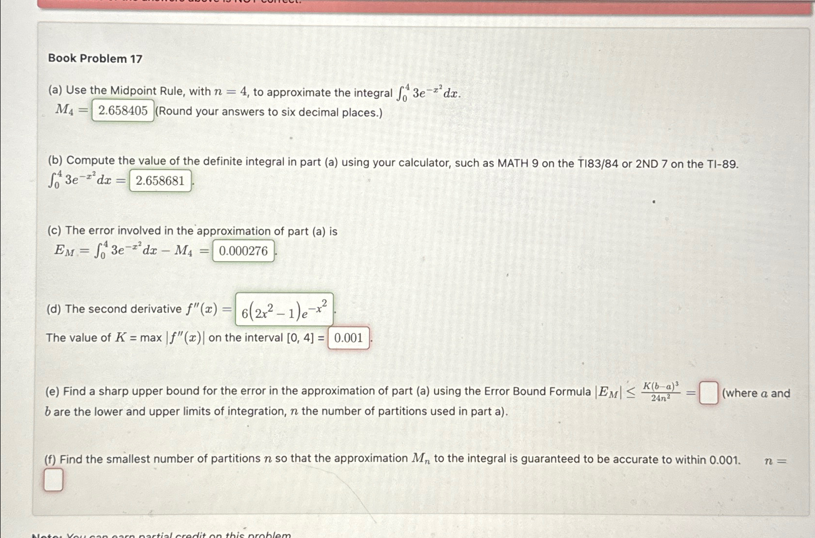 Solved Book Problem 17(a) ﻿Use the Midpoint Rule, with n=4, | Chegg.com