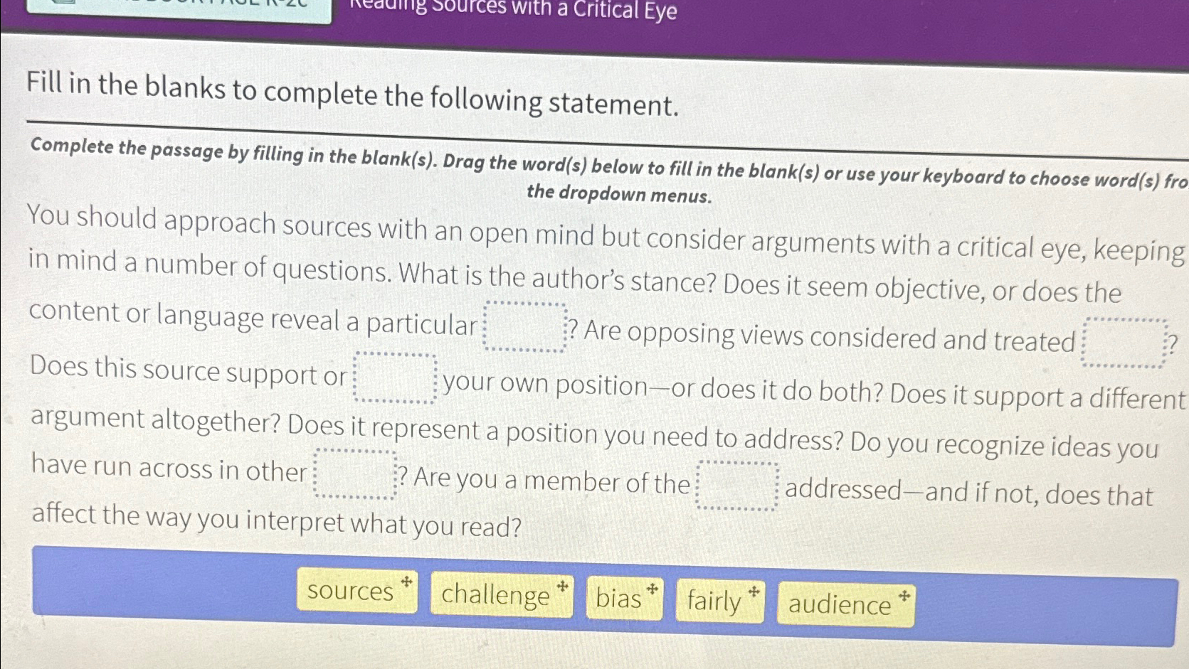 Solved Fill in the blanks to complete the following | Chegg.com