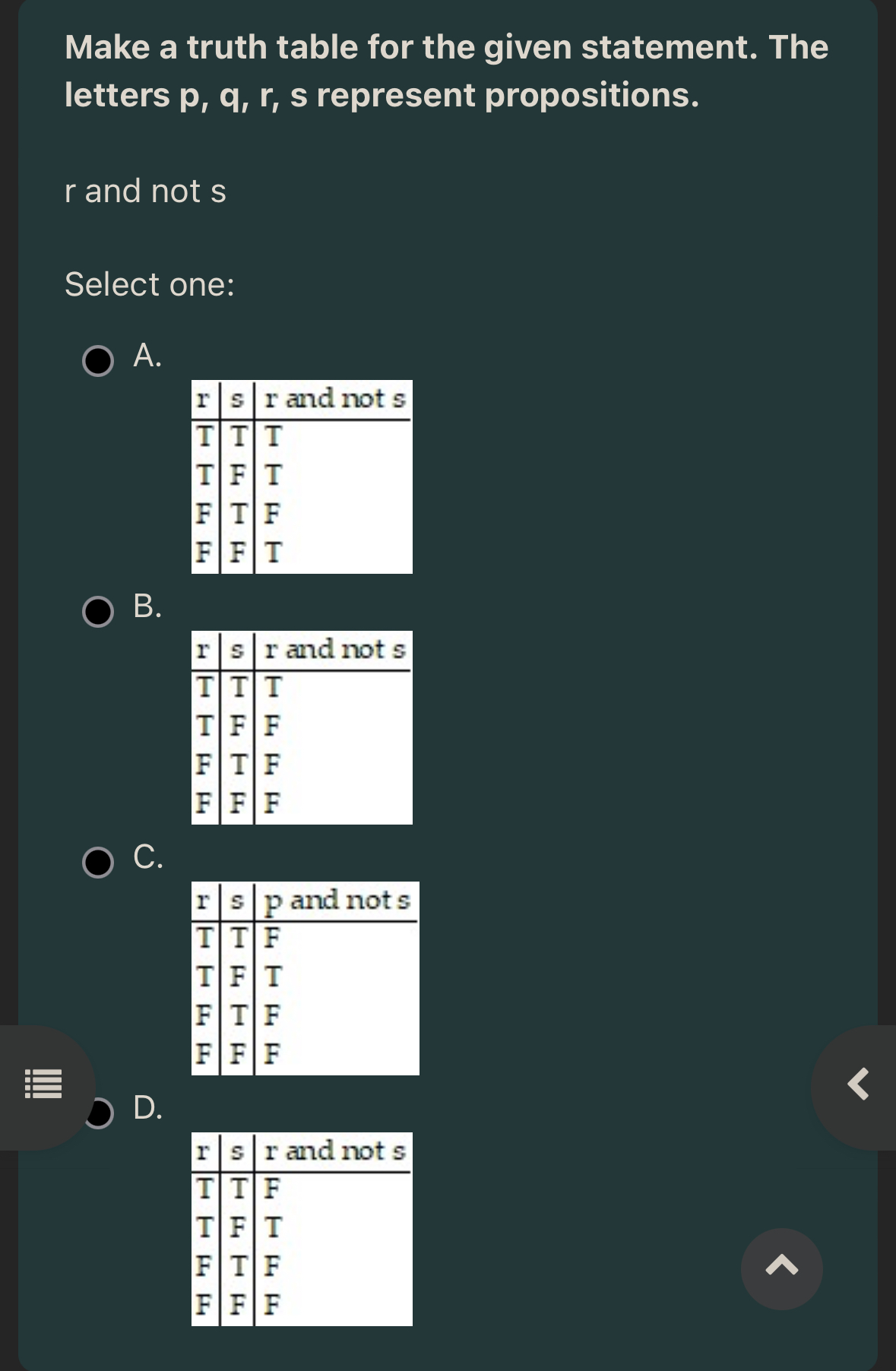 Solved Make a truth table for the given statement. | Chegg.com