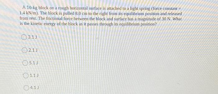 Solved A 10-kg block on a rough horizontal surface is | Chegg.com