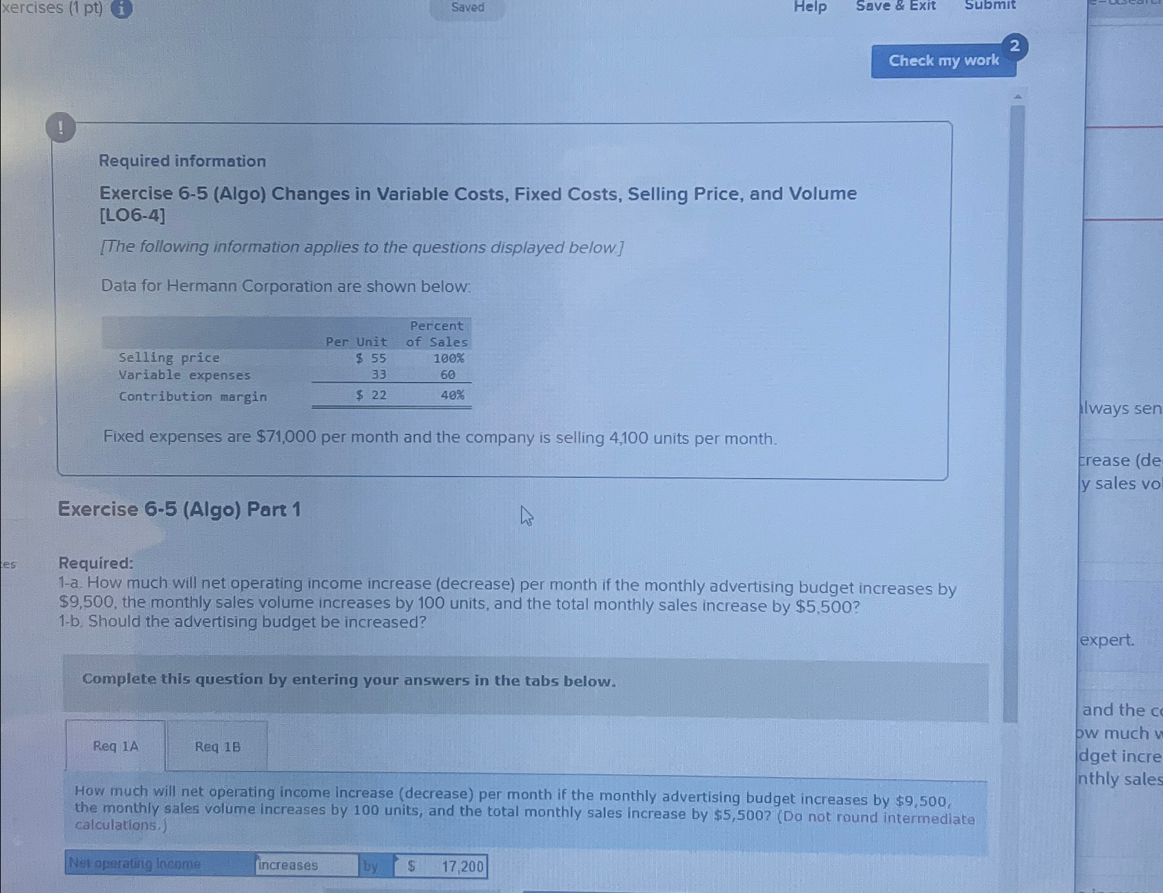 Solved !Required informationExercise 6-5 (Algo) ﻿Changes in | Chegg.com
