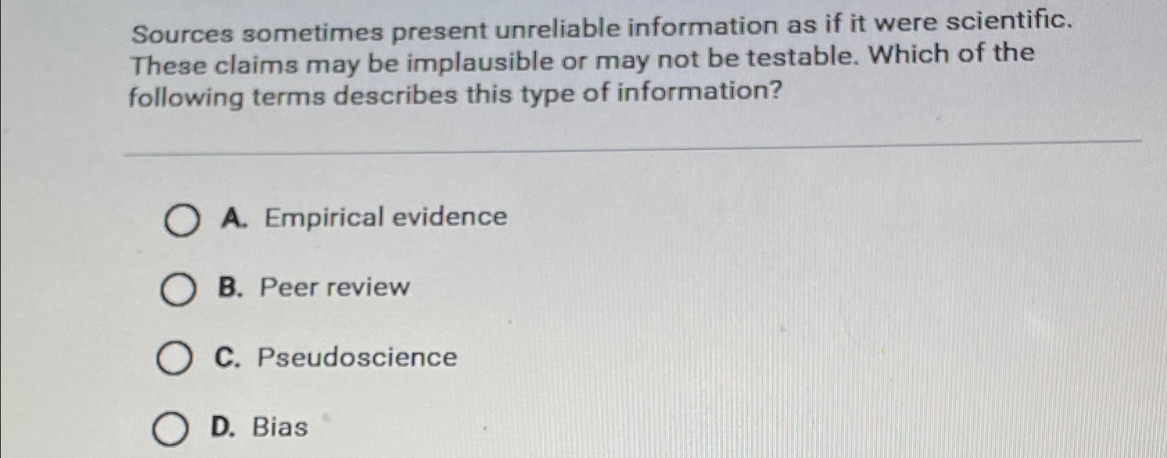 Solved Sources sometimes present unreliable information as | Chegg.com