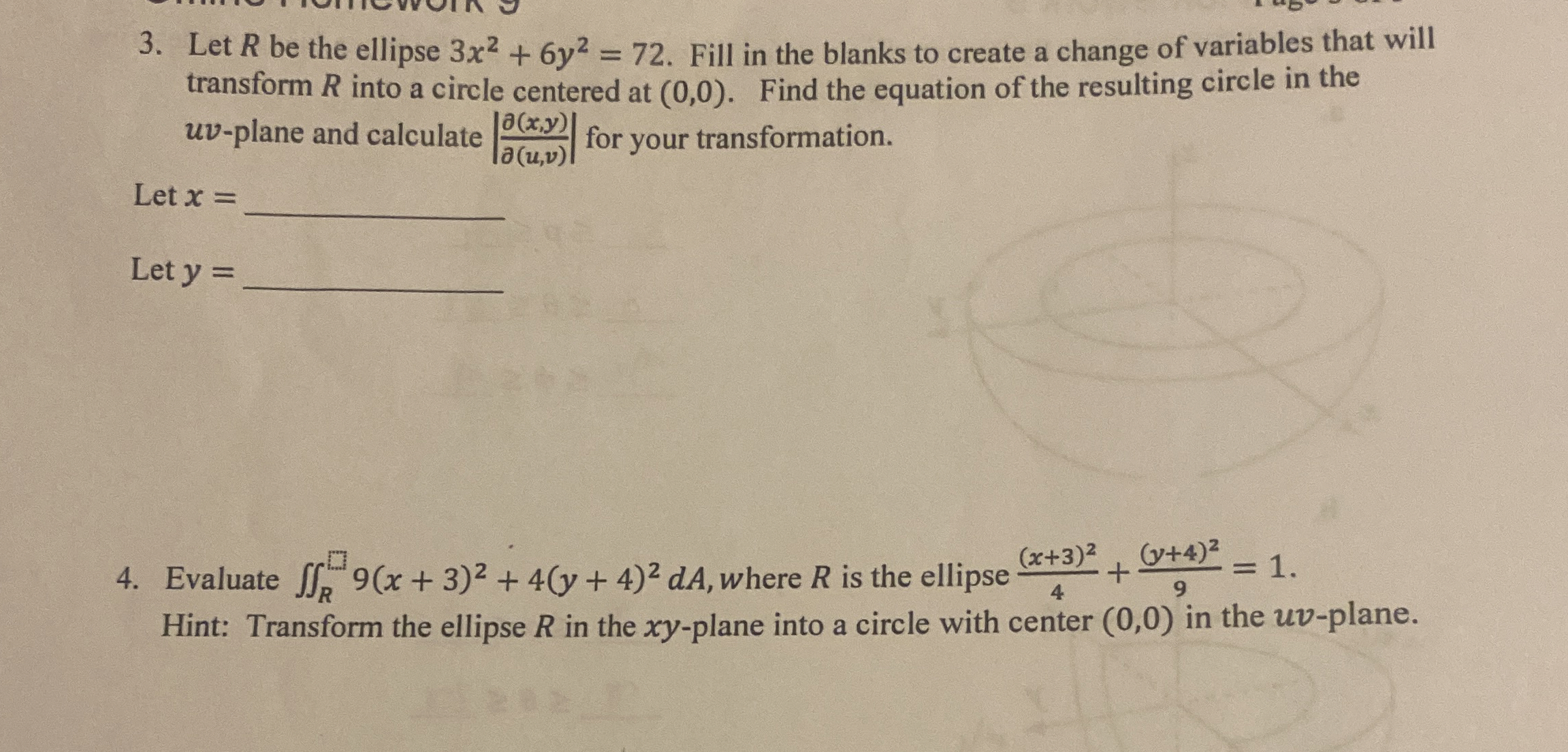 Solved Let R ﻿be the ellipse 3x2+6y2=72. ﻿Fill in the blanks | Chegg.com