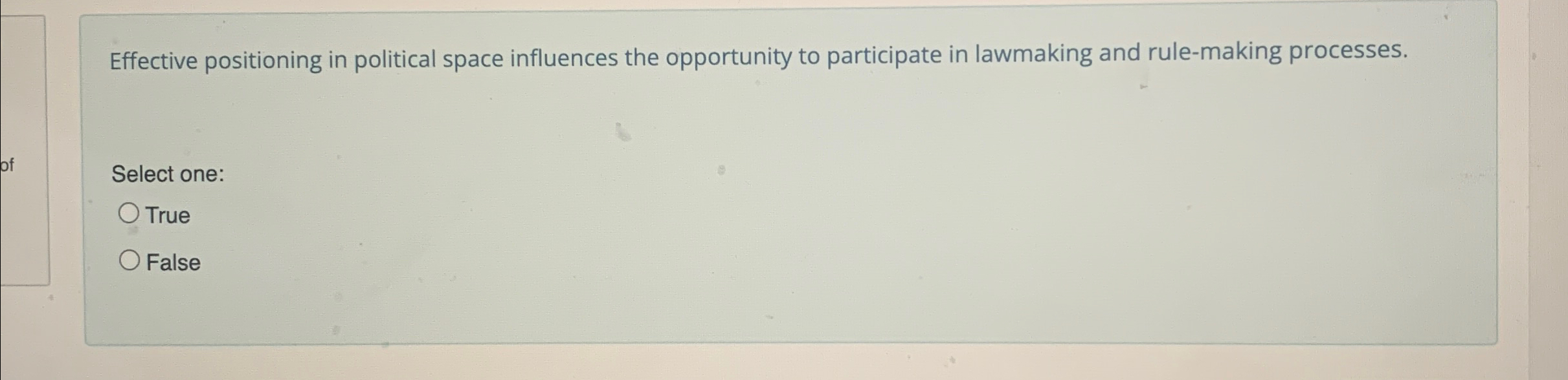 Solved Effective positioning in political space influences | Chegg.com