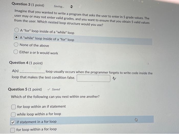 Solved Question 1 (1 point) What are the values that the | Chegg.com