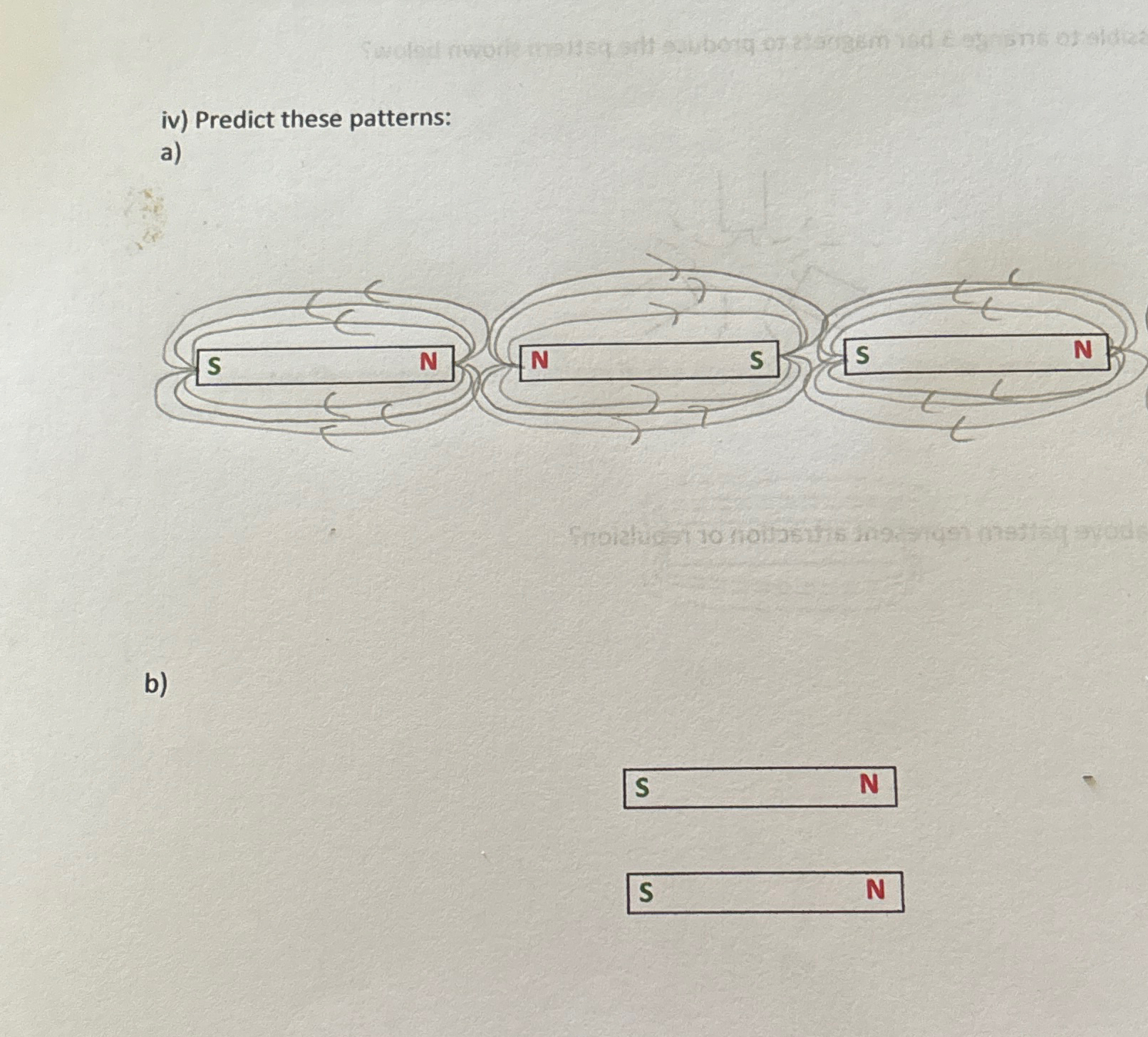 Solved iv) ﻿Predict these patterns:a)b) | Chegg.com