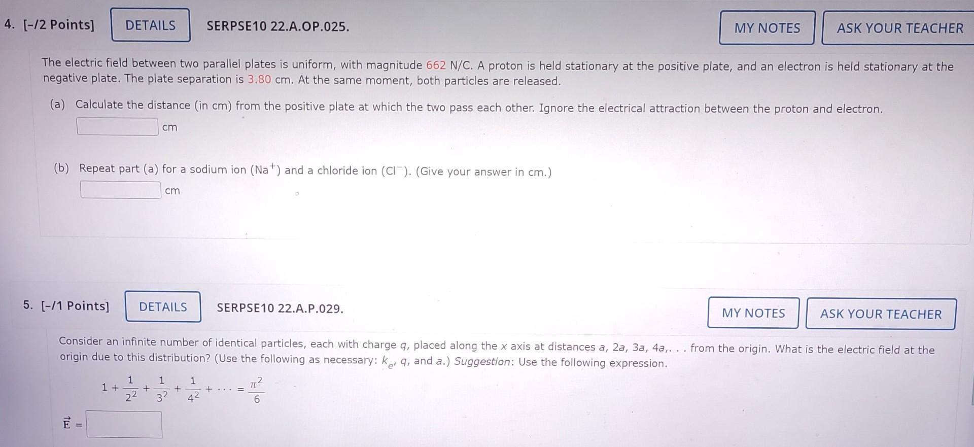 Solved The electric field between two parallel plates is | Chegg.com