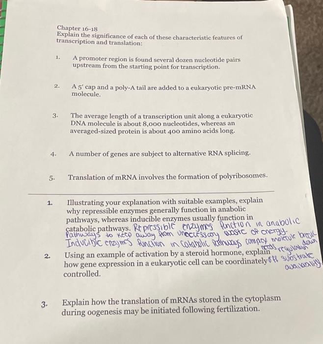 Solved Chapter 16-18 Explain the significance of each of | Chegg.com