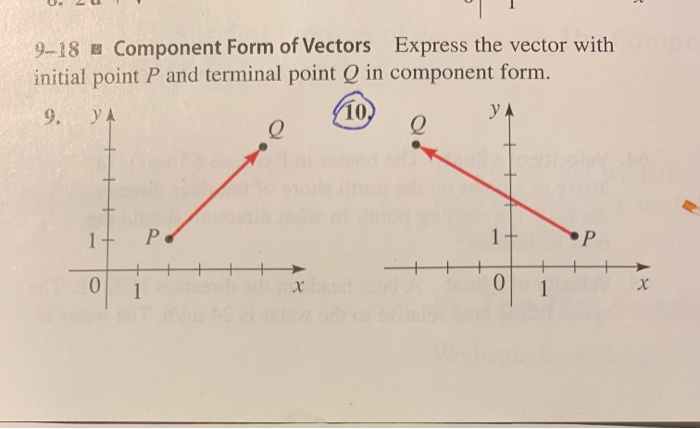 Solved 9-18 - Component Form of Vectors Express the vector | Chegg.com