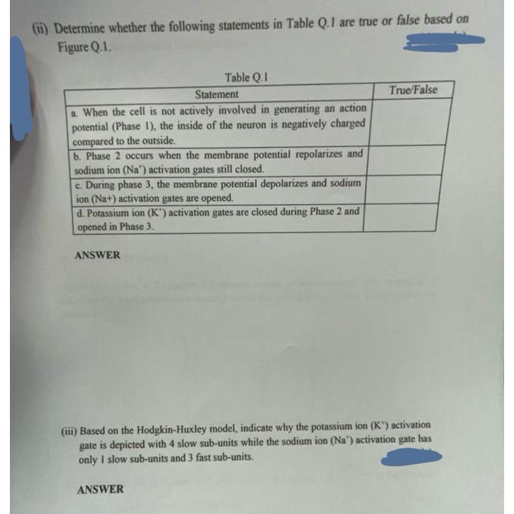 Solved (ii) ﻿Determine whether the following statements in | Chegg.com